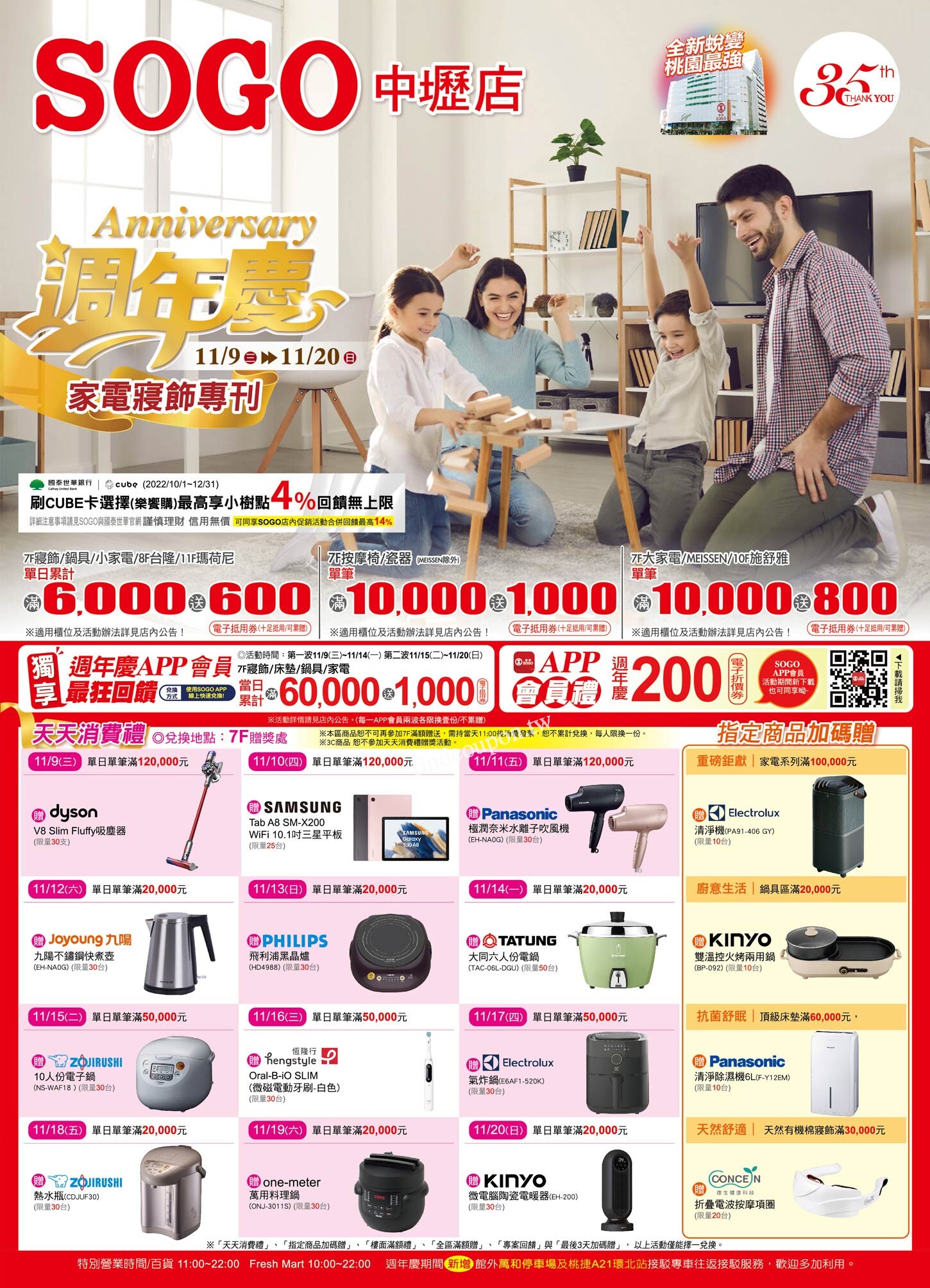 桃園中壢店 - 週年慶 家電專刊 ~ SOGO百貨 - 找優惠